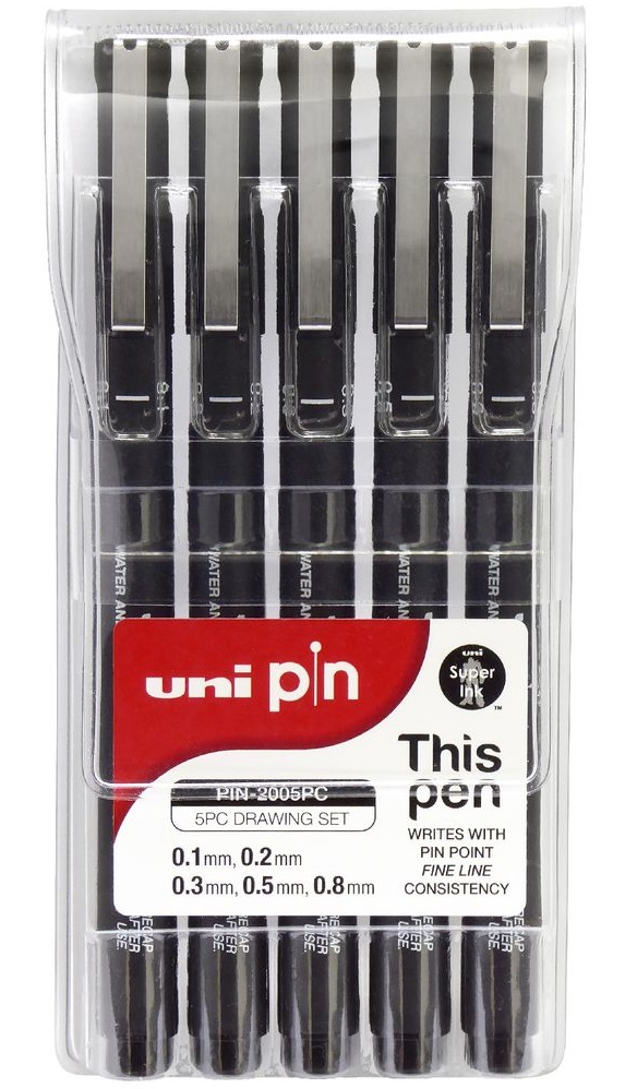 Uni Pin Fineliner 5 set [143200] - $15.92 : SeniorArt